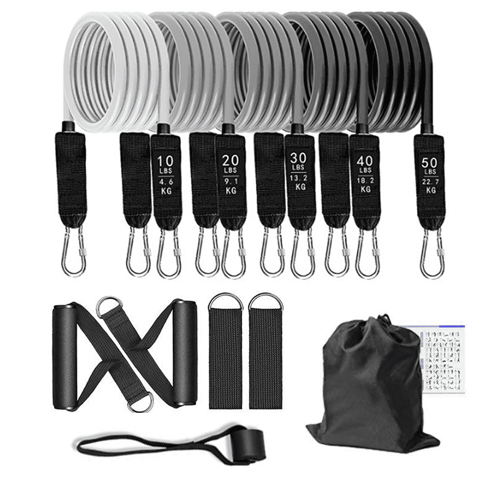 Holocky 150 Lbs Exercise Resistance Bands Set Home Workout Resistance ...