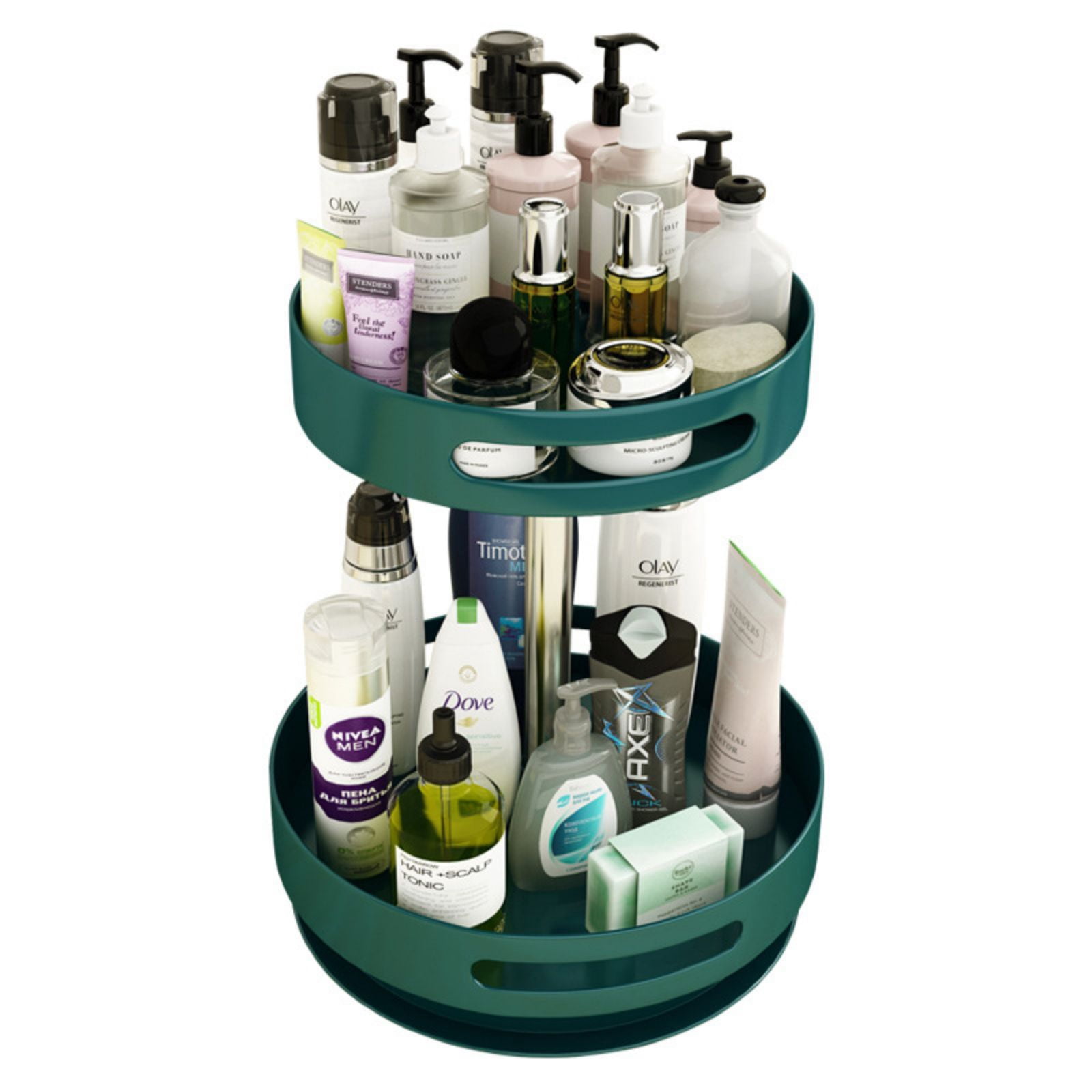 Holocky 2 Layer Liftable Rotating Spice Rack Kitchen Round Seasoning ...