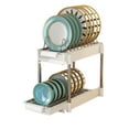 Holocky 2 Tiers Dish Drying Rack Pullout Dish Drainer for Kitchen ...