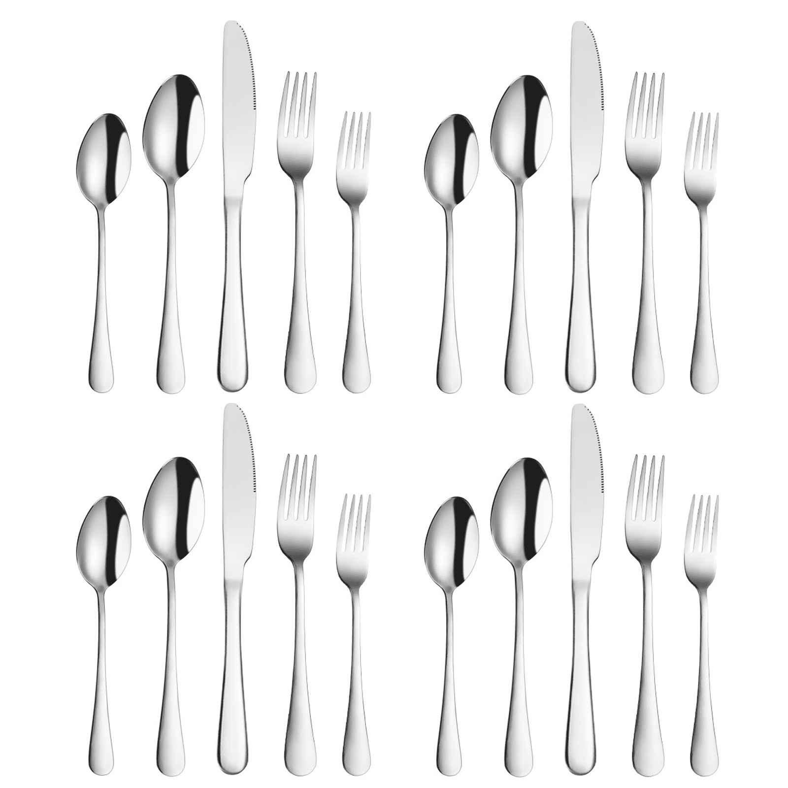 Holocky 20 Piece Cutlery Set, Knife, Fork, Spoon, Tableware Stainless ...