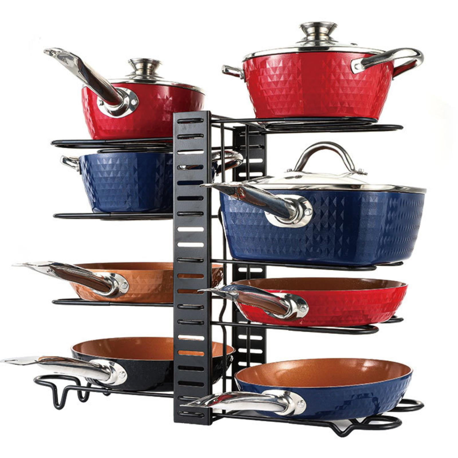 Holocky 8 Tiers Adjustable Pot and Pans Rack Organizers for Kitchen ...