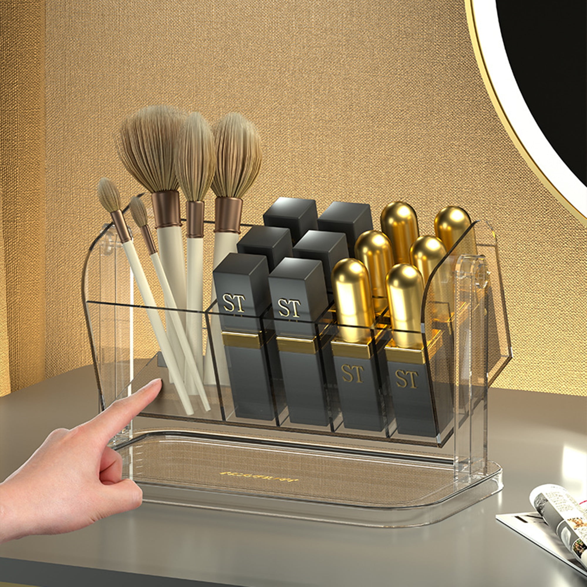 Holocky Clear Makeup Brush Organizer Acrylic Cosmetic Brushes Storage ...