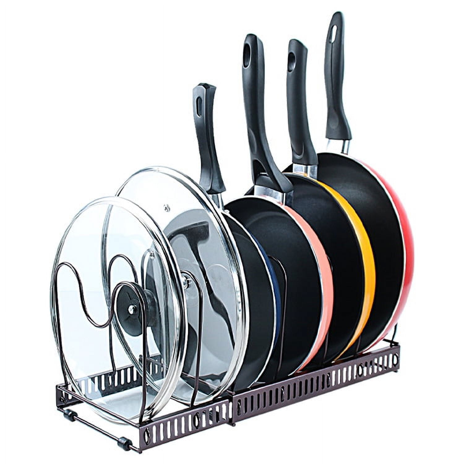 Holocky Expandable Pot and Pan Rack Lid Organizer with 10 Adjustable ...