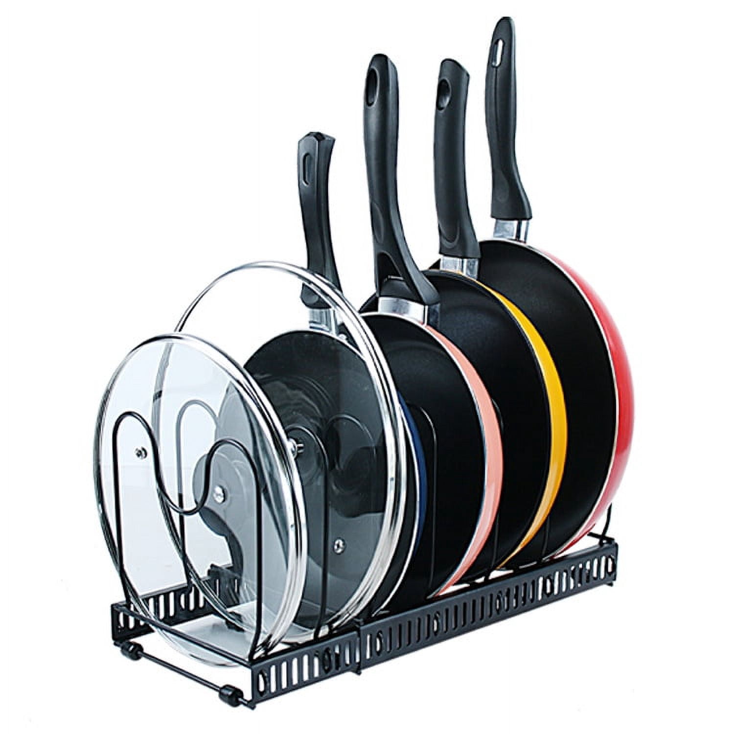 Holocky Expandable Pot and Pan Rack Lid Organizer with 12 Adjustable ...