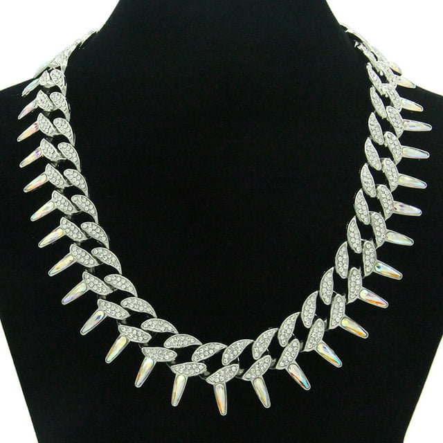 Holocky Mens Cuban Link Chain Silver Hip Hop Miami Bling Necklace ...