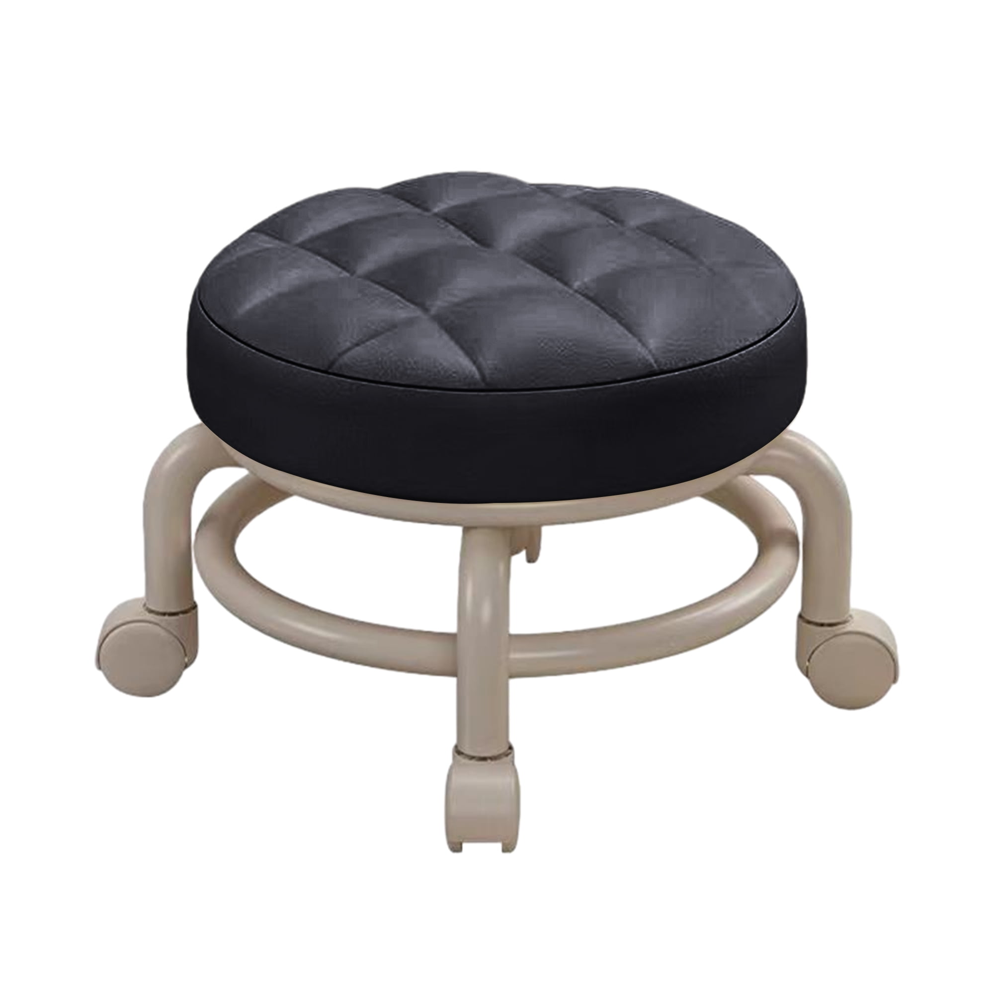 Holocky Roller Seat Short Stools Nail Salon Pedicure Stool Round ...