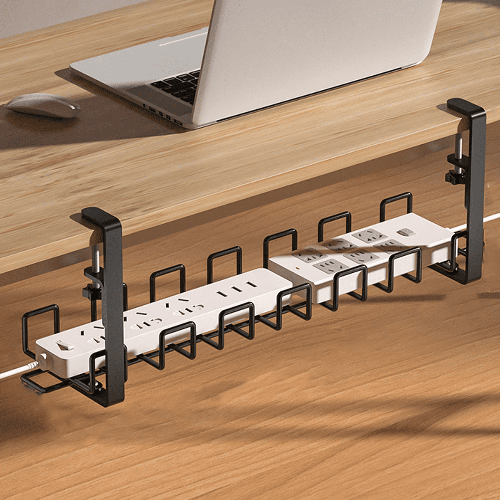 Holocky Under Desk Cable Management Tray No Drill Adjustable Cable Wire ...