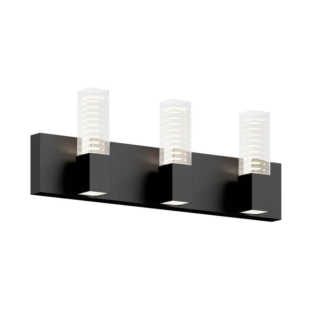 Hologram 24 in. 3-Light Black LED Integrated Vanity Light Bar - Walmart.com