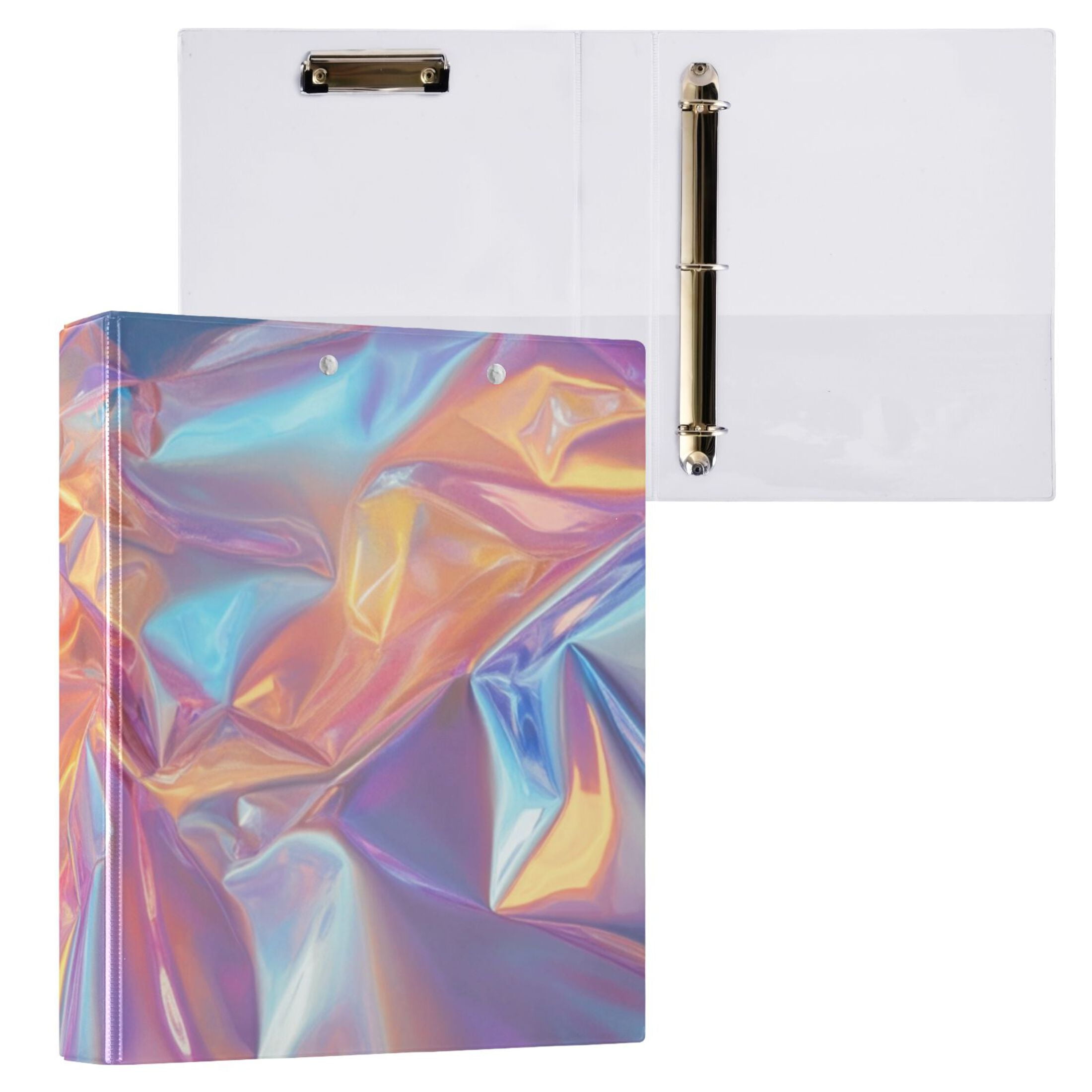 Hologram Colorful 3 Ring Binders 1.5 inch Hardcover File Folders with ...