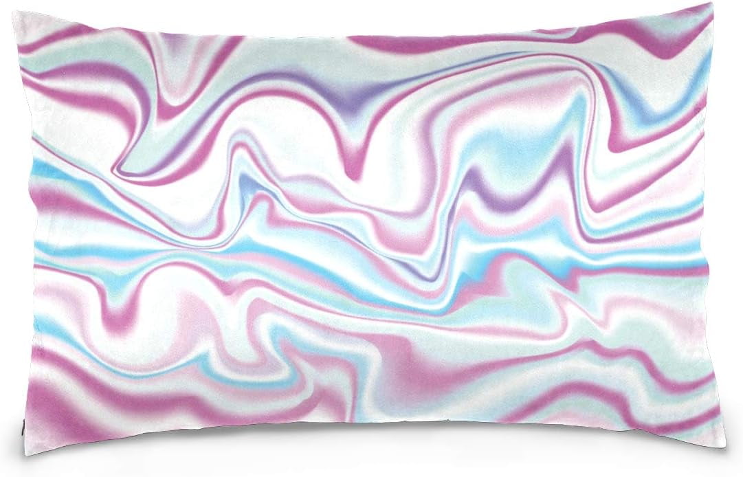 Holographic Background Marble Velvet Oblong Lumbar Plush Throw Pillow ...