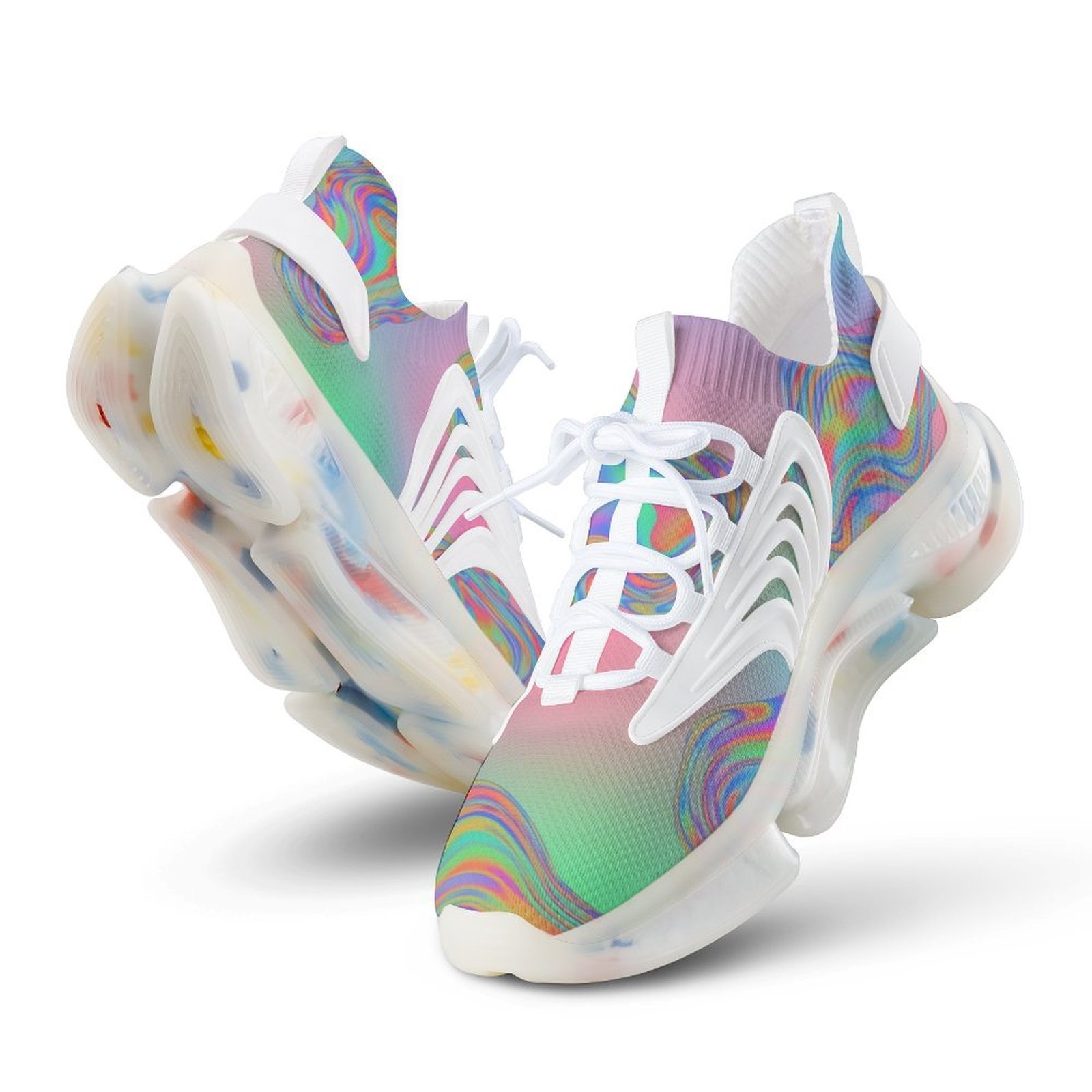 Holographic Blob Pattern Walking Shoes for Men Woman Lightweight Tennis ...