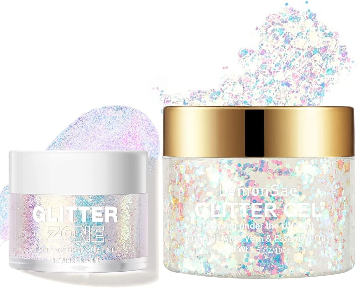 Holographic Body Glitter Gel for Body, Face, Hair and Lip Glitter ...