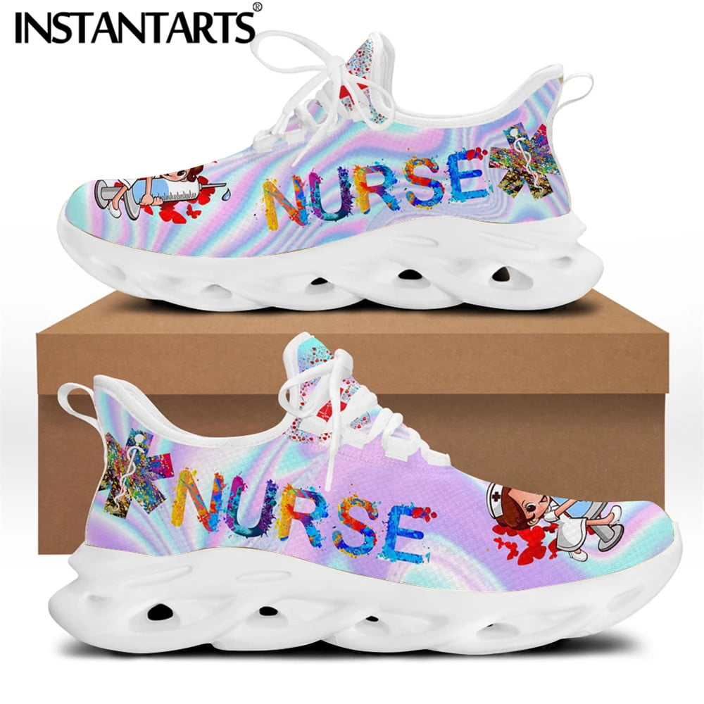 Holographic Cartoon Nurse Doctor Brand Design Women Nursing Shoes ...