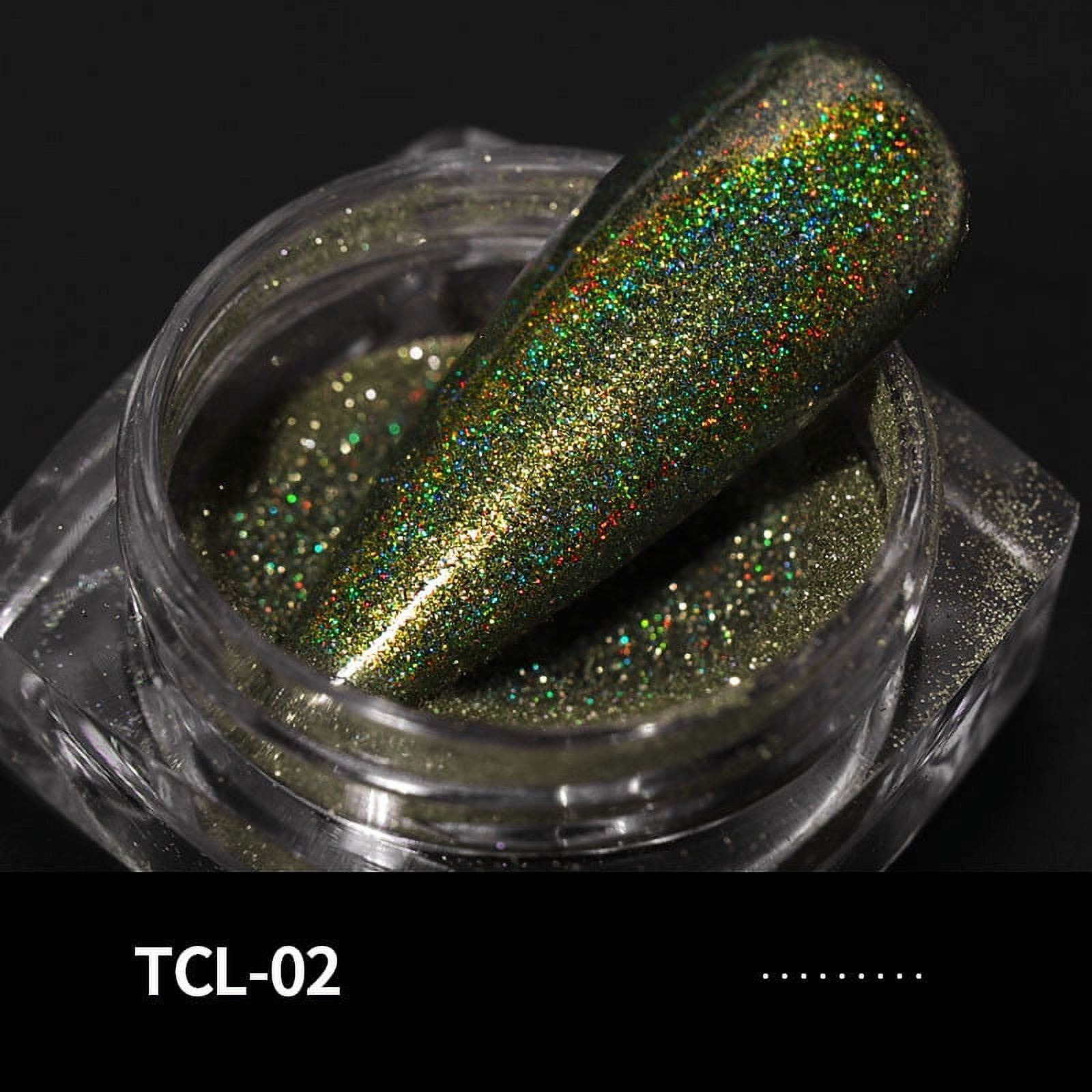 Holographic Chrome Nail Powder, Mirror Laser Effect Iridescent Rainbow ...