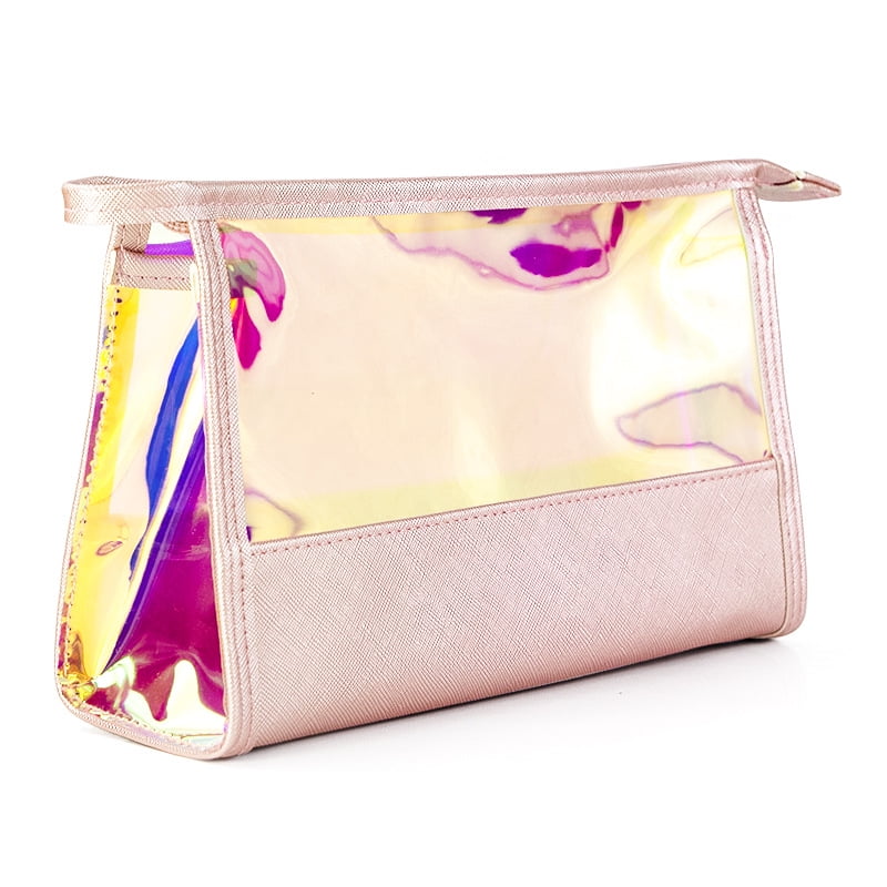 Holographic Clear Makeup Pouch/Cute Iridescent Cosmetic Organizer ...