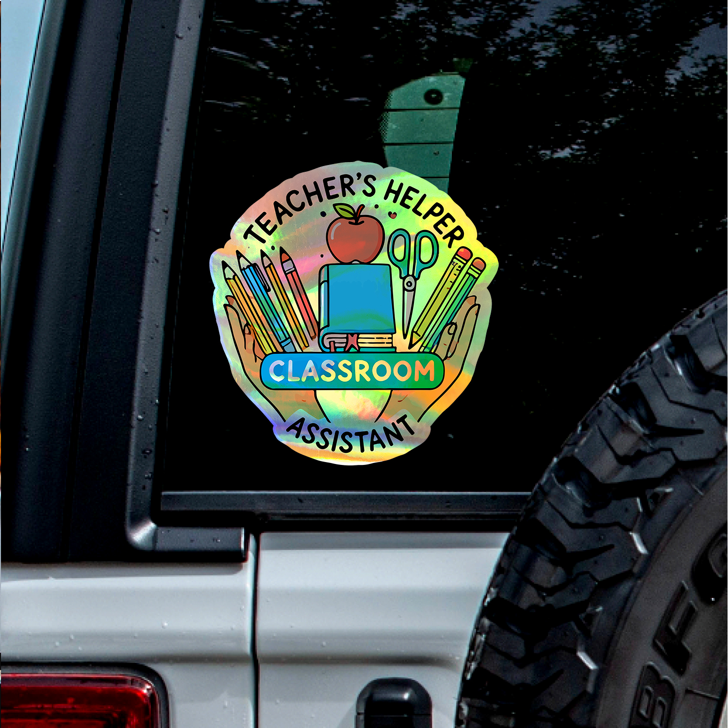 (2 Packs, Holographic Effect, 0.8'' X 0.8'') Sticker Of Teacher’S ...