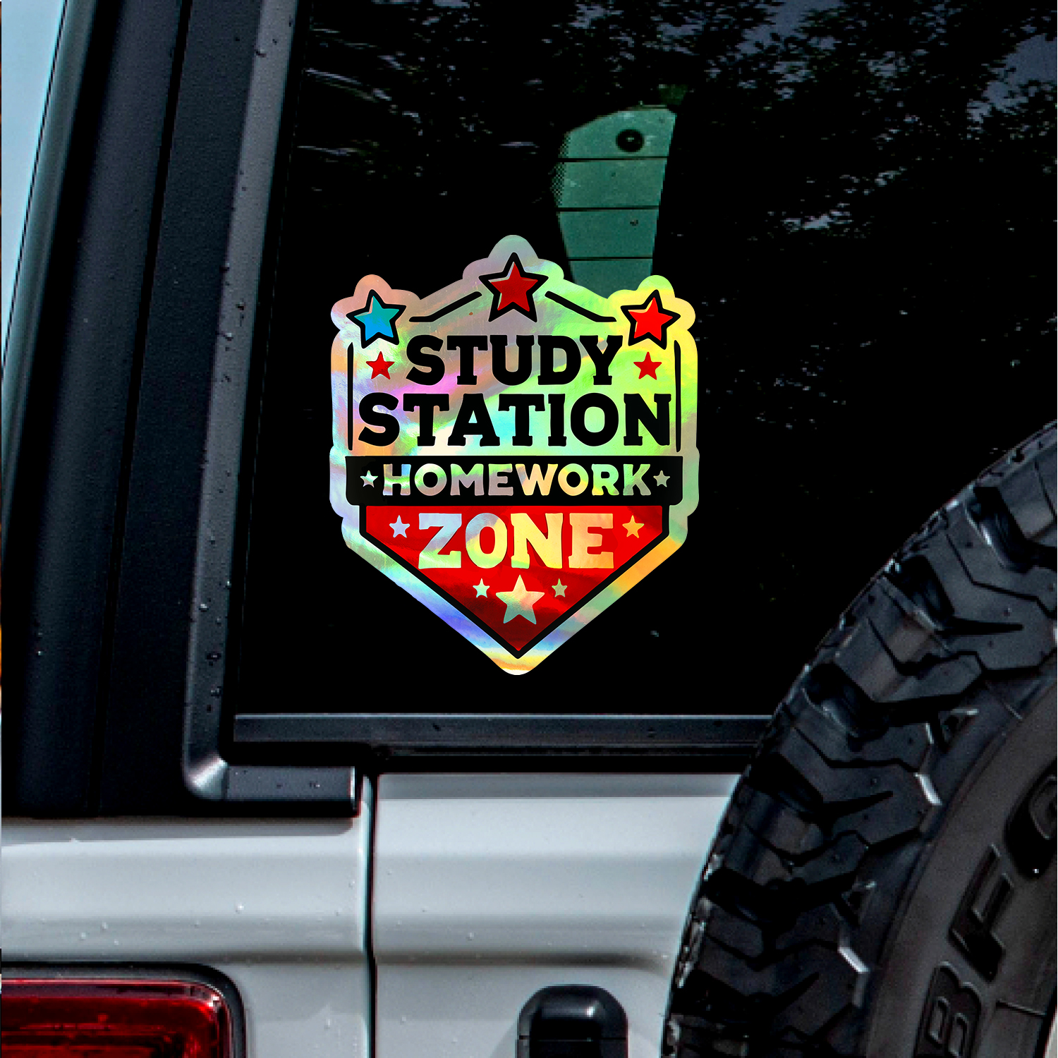 (2 Packs, Holographic Effect, 1.8'' X 2.2'') Sticker Of Study Station ...