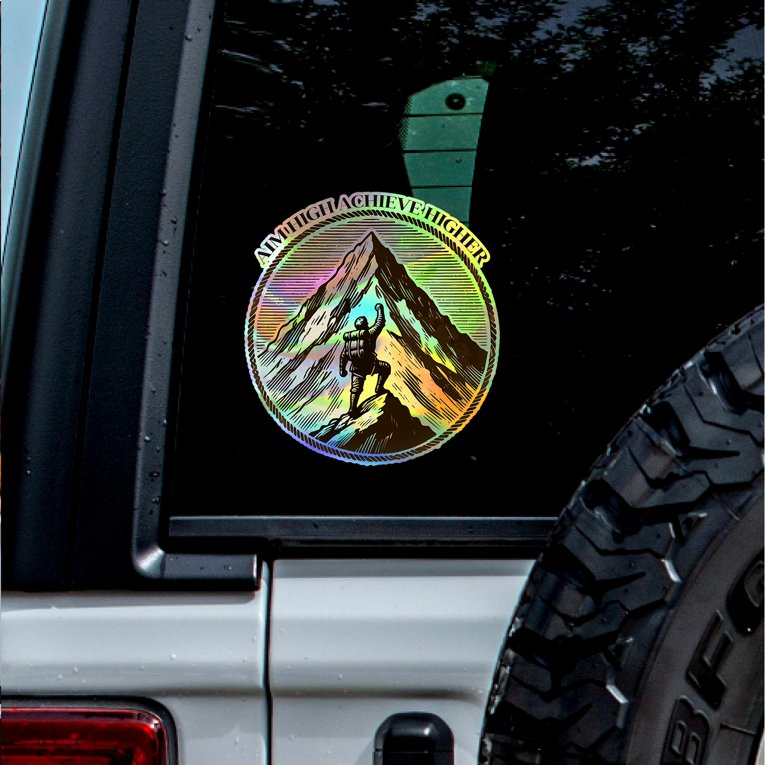 (2 Packs, Holographic Effect, 1.9'' X 1.8'') Sticker Of Aim High ...