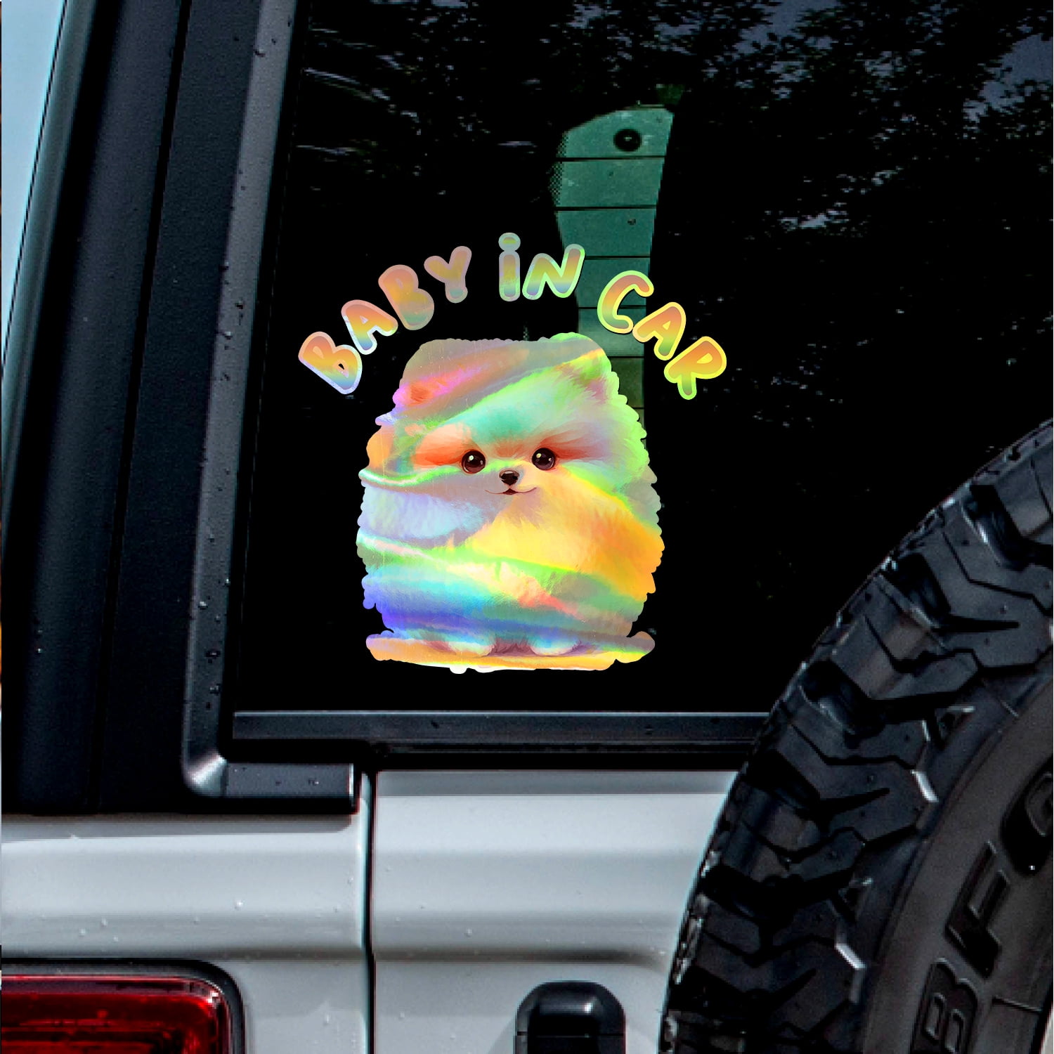 (2 Packs, Holographic Effect, 2.8'' X 2.9'') Sticker Of Cartoon Car ...