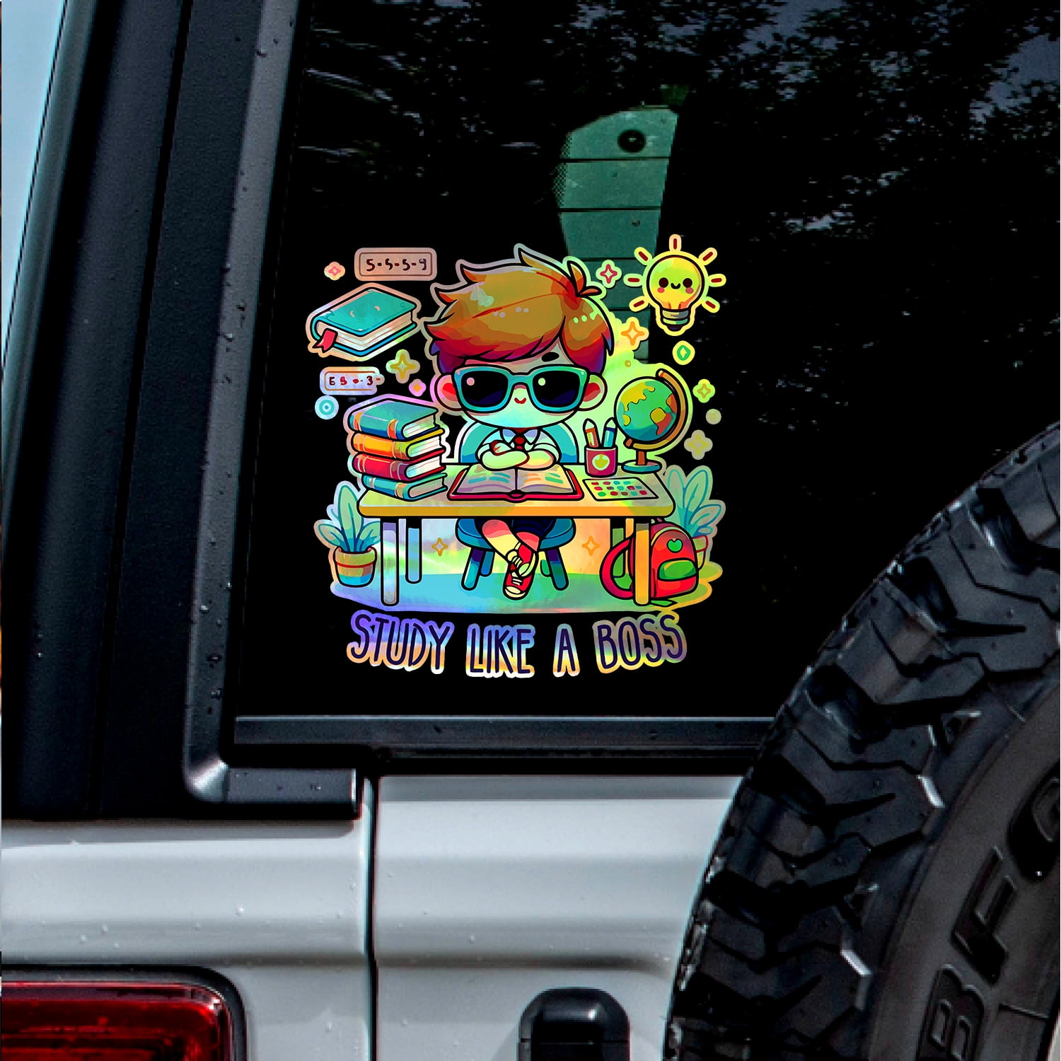 (2 Packs, Holographic Effect, 2.8'' X 3'') Sticker Of Study Like A Boss ...