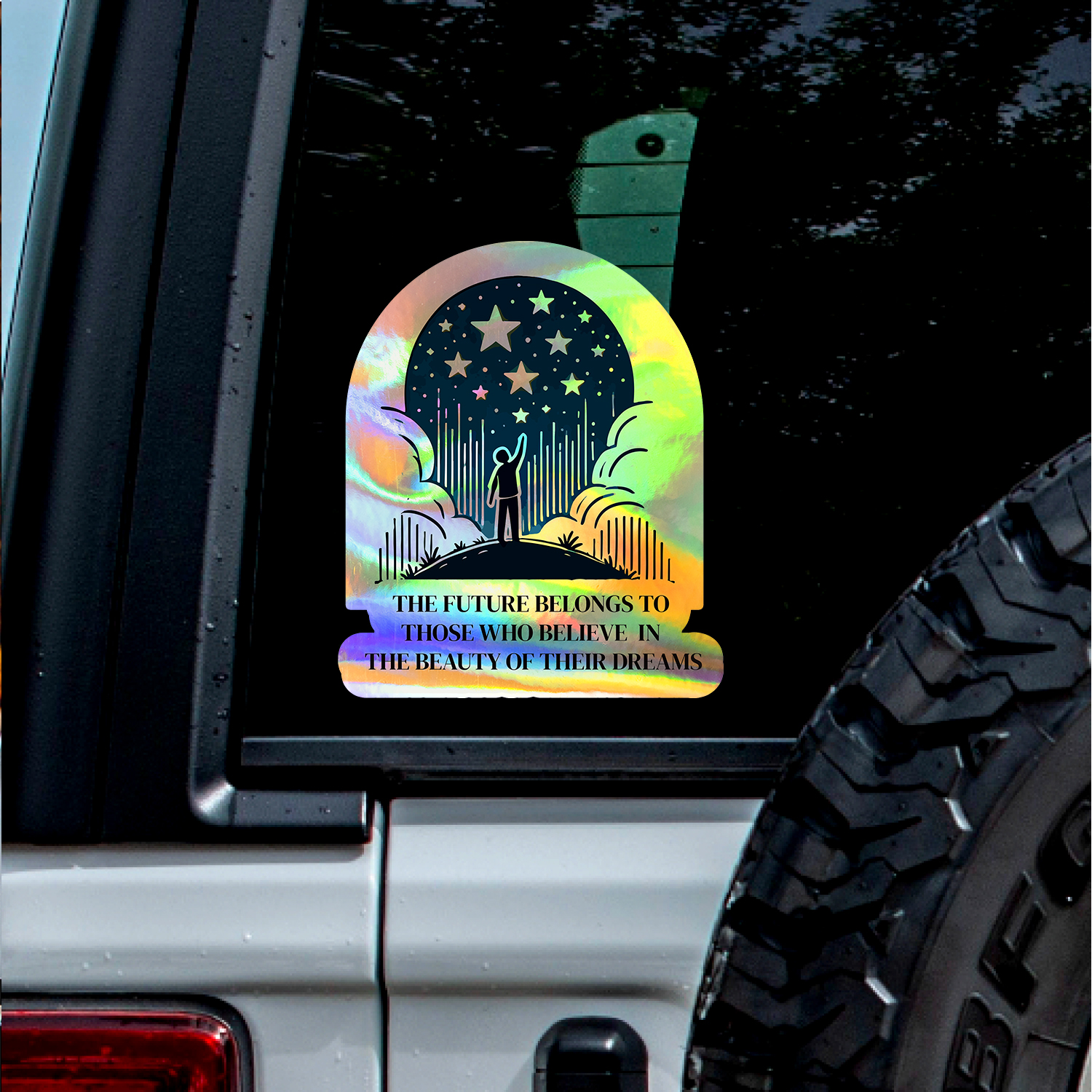(Holographic Effect, 3.8'' X 4.5'') Sticker Of The Future Belongs To ...