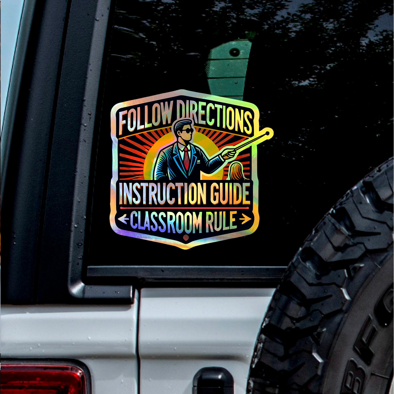 (Holographic Effect, 3.9'' X 3.8'') Sticker Of Follow Directions ...