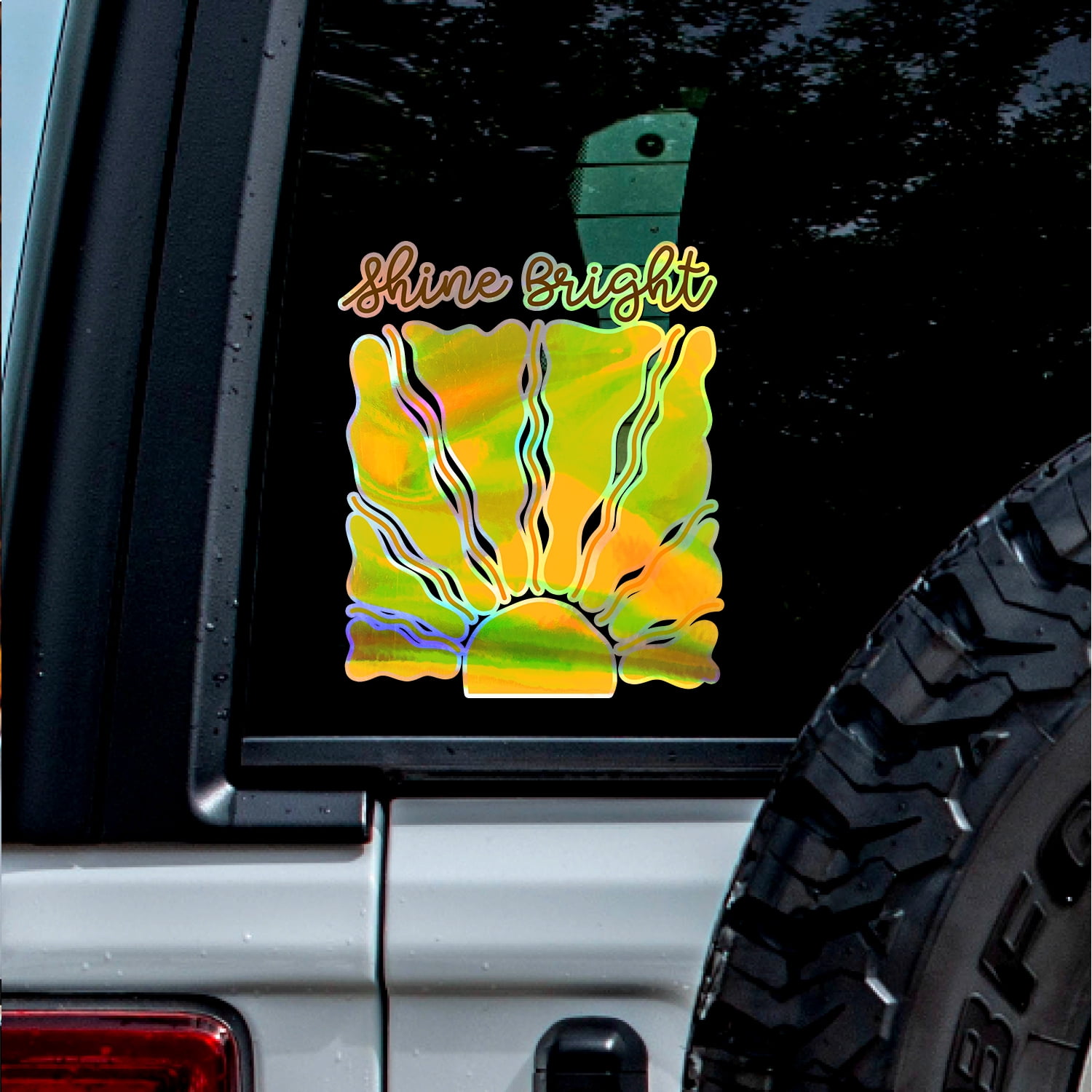 (2 Packs, Holographic Effect, 4.8'' X 5.7'') Sticker Of Shine Bright ...
