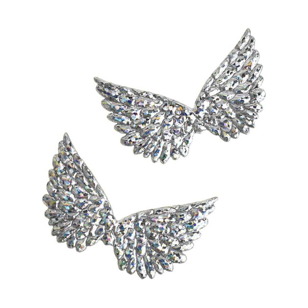 Holographic Embossed Angel Wing Party Favor Embellishments, 1-1/2-Inch ...
