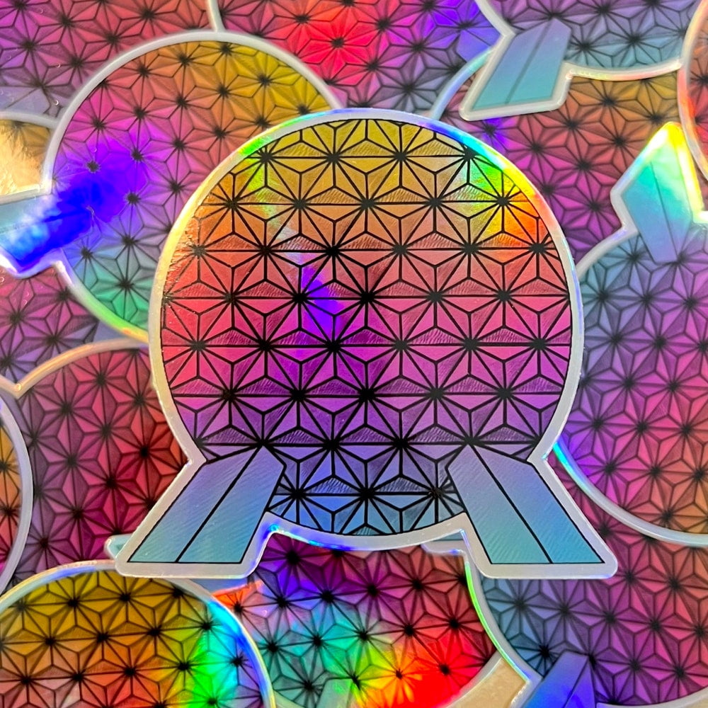 Holographic Epcot Spaceship Earth 3Â€ Sticker Great For Water Bottles ...