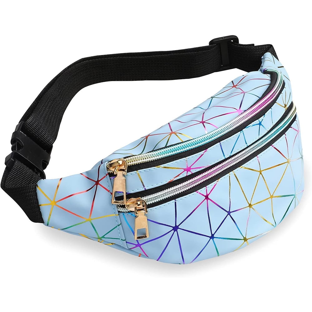 Holographic Fanny Packs for Women Waterproof Waist Packs Shiny with ...