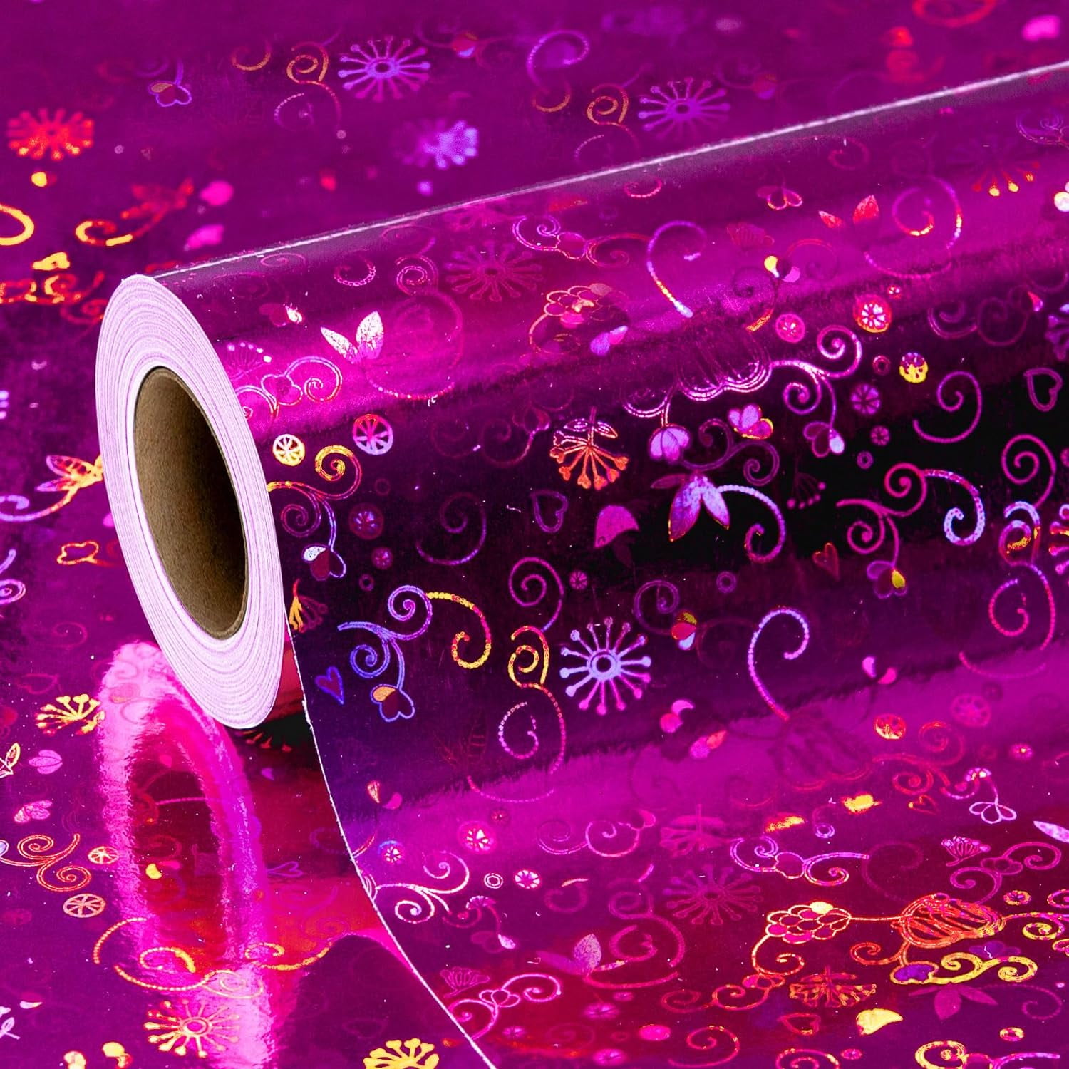 Holographic Foil Wrapping Paper - Mini Roll - 17in x 32.8 Feet ...