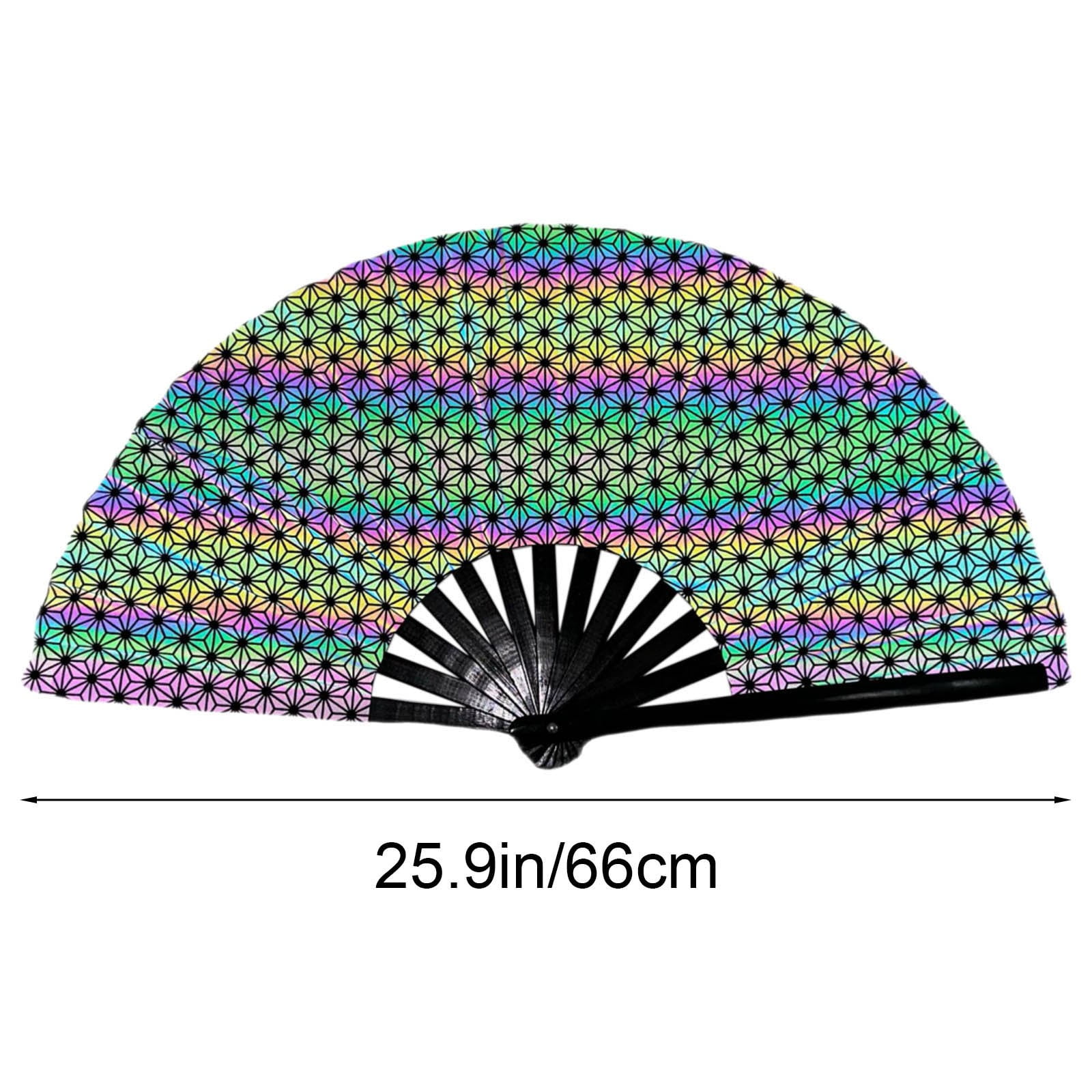 Holographic Folding Clap Fans C Model For Line Dancing Foldable Holding ...