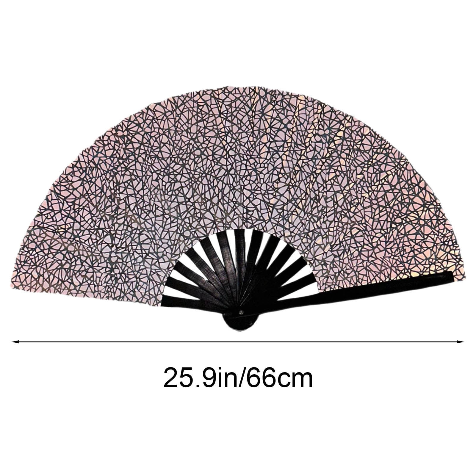 Holographic Folding Clap Fans C Model For Line Dancing Foldable Holding ...