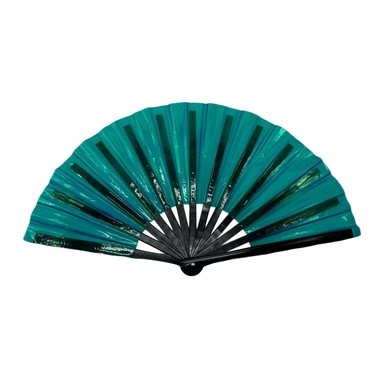Holographic Folding Fan C Jwdx Boots on the Ground Fan Large Folding ...