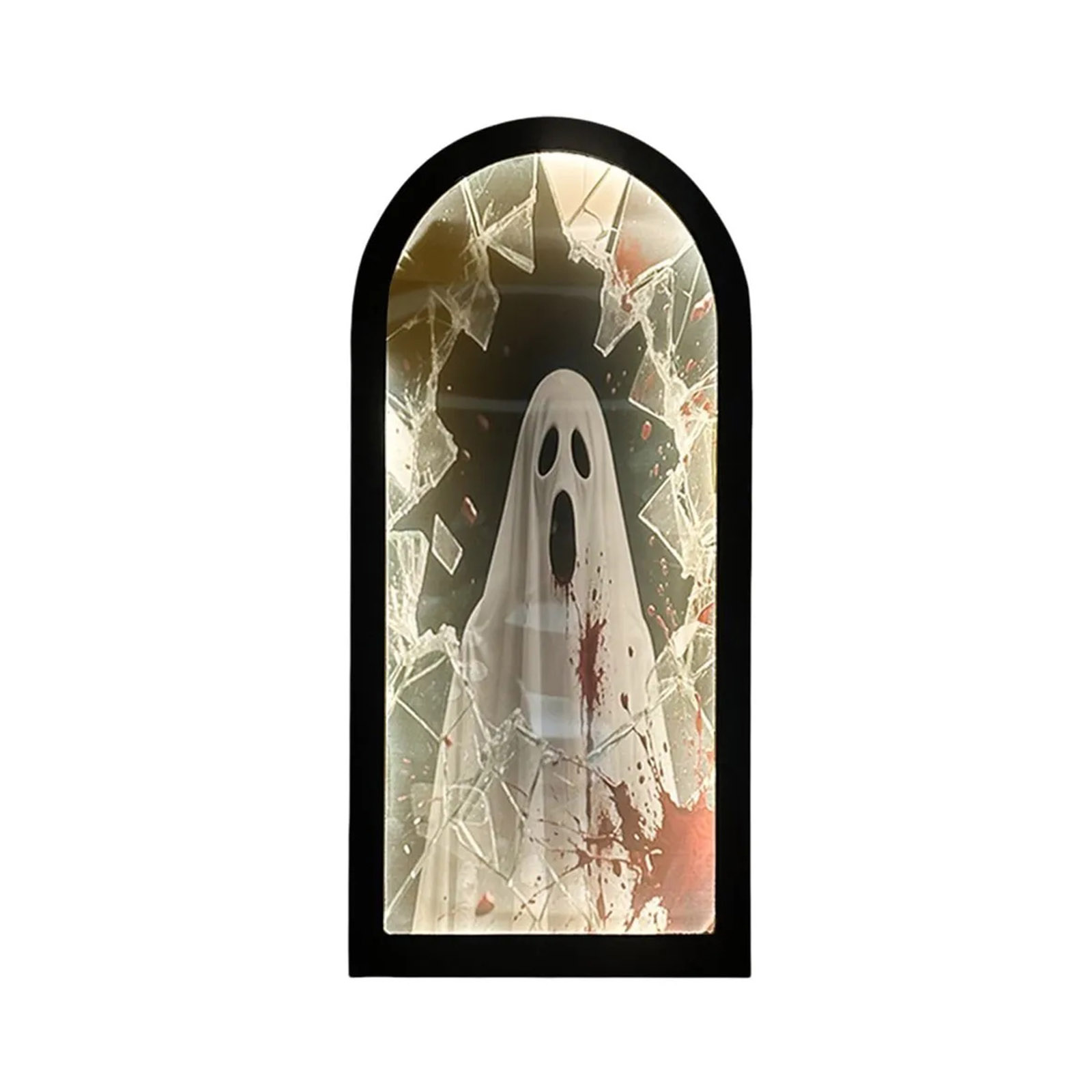 Holographic Ghost Mirror Halloween Decor - Spooky Illusion Wall Plaque ...