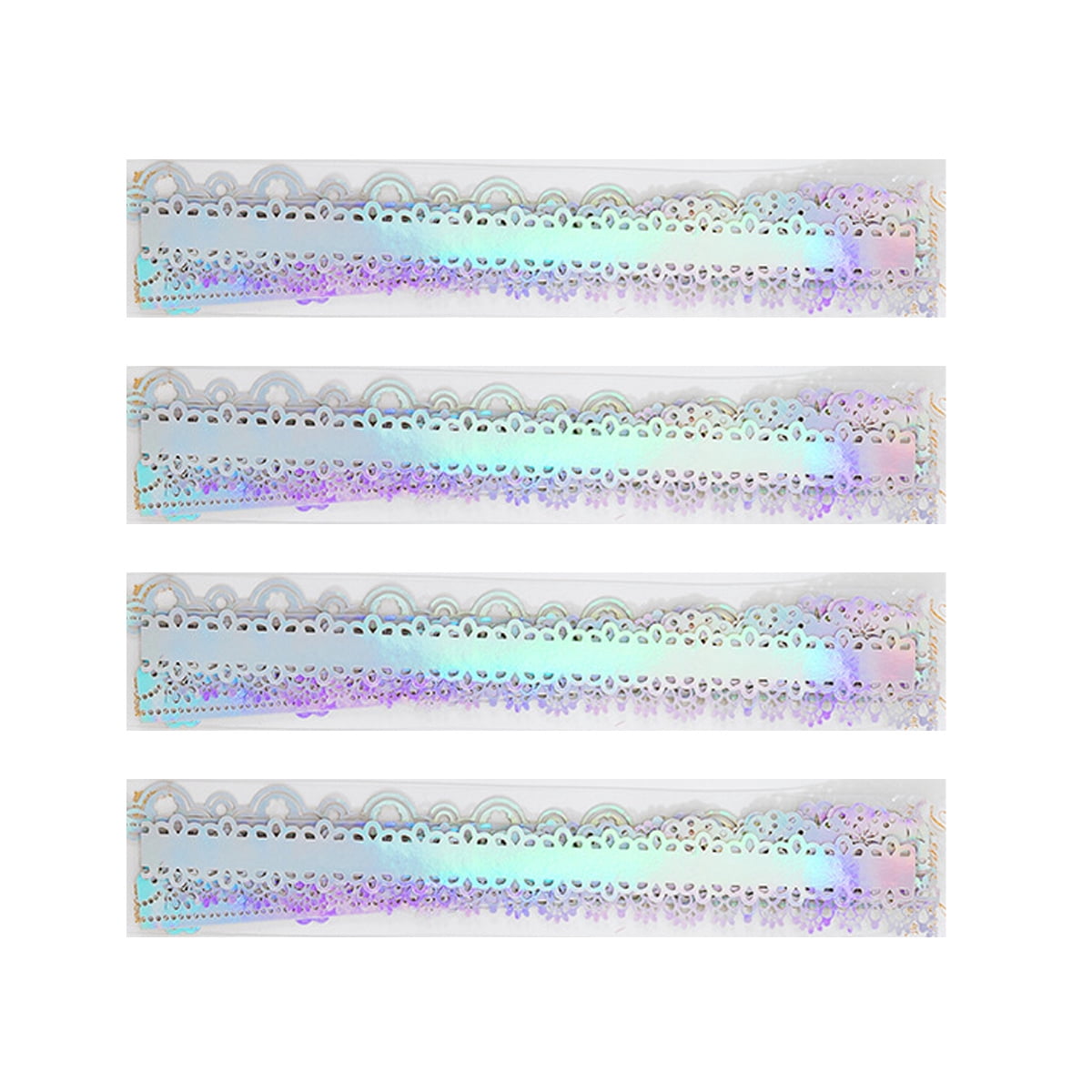 Holographic Glitter Flower Stickers (40 Pieces), Large Transparent ...