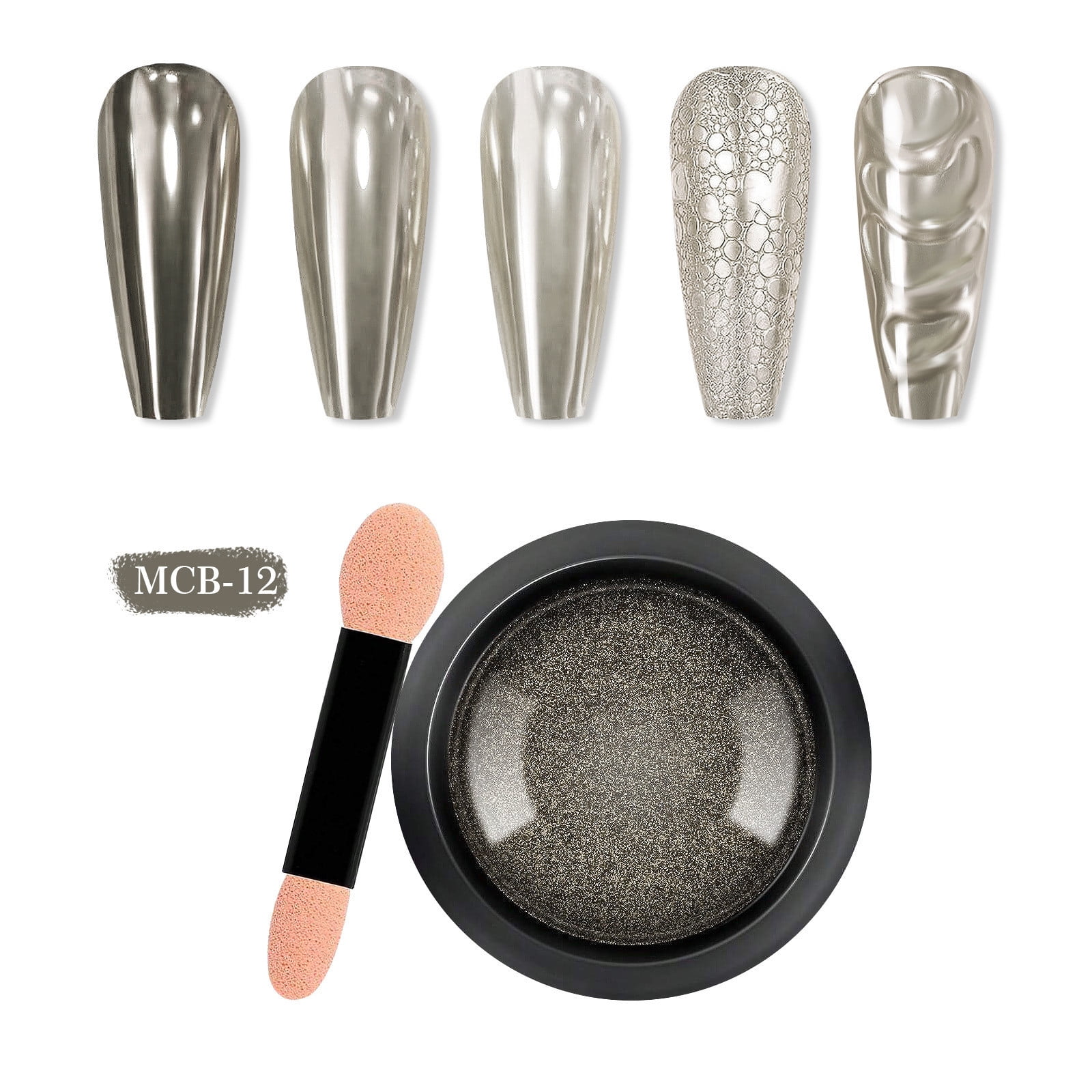 Holographic Mirror Nail Glue, 0.5g Shiny Nail Art Gel with Hooked Edges ...