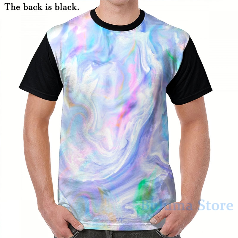 Holographic Pastel Color Print men T-Shirt women all over print fashion ...