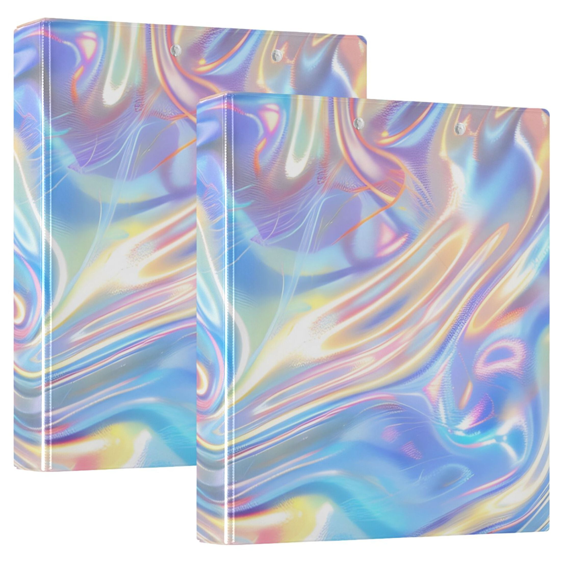Holographic Pattern Hardcover 3 Ring Binder 1.5 inch Round Rings with ...
