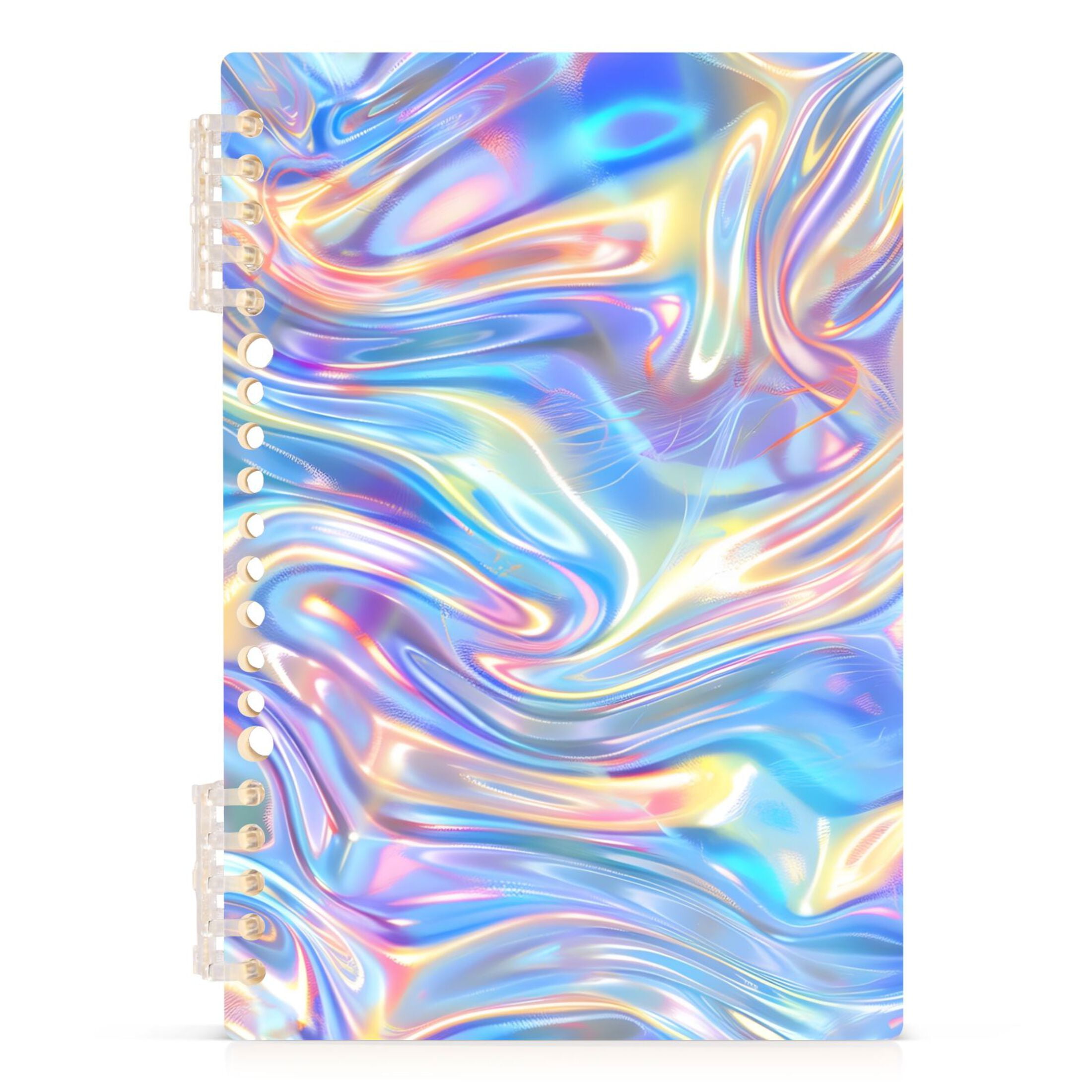 Holographic Pattern Spiral Journal Notebook College Ruled Notebook 8.3 ...