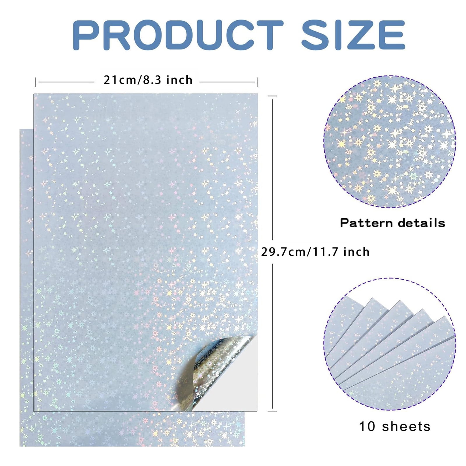 Holographic Printable Sticker Paper for Inkjet 10 Pcs Vinyl Sticker ...