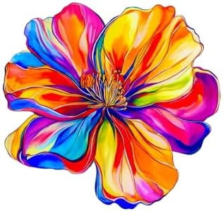 Holographic Rainbow Color Flower Car Stickers. Aesthetic Multicolor ...