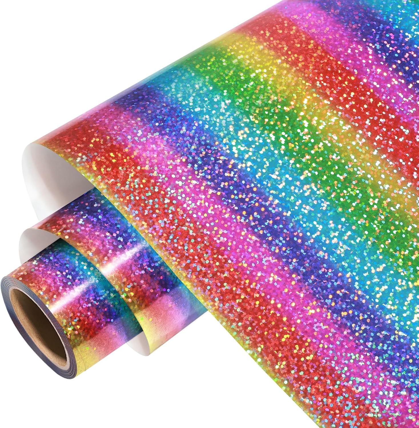 Holographic Rainbow HTV Iron on Vinyl Ombre Patterned Shimmer Heat ...