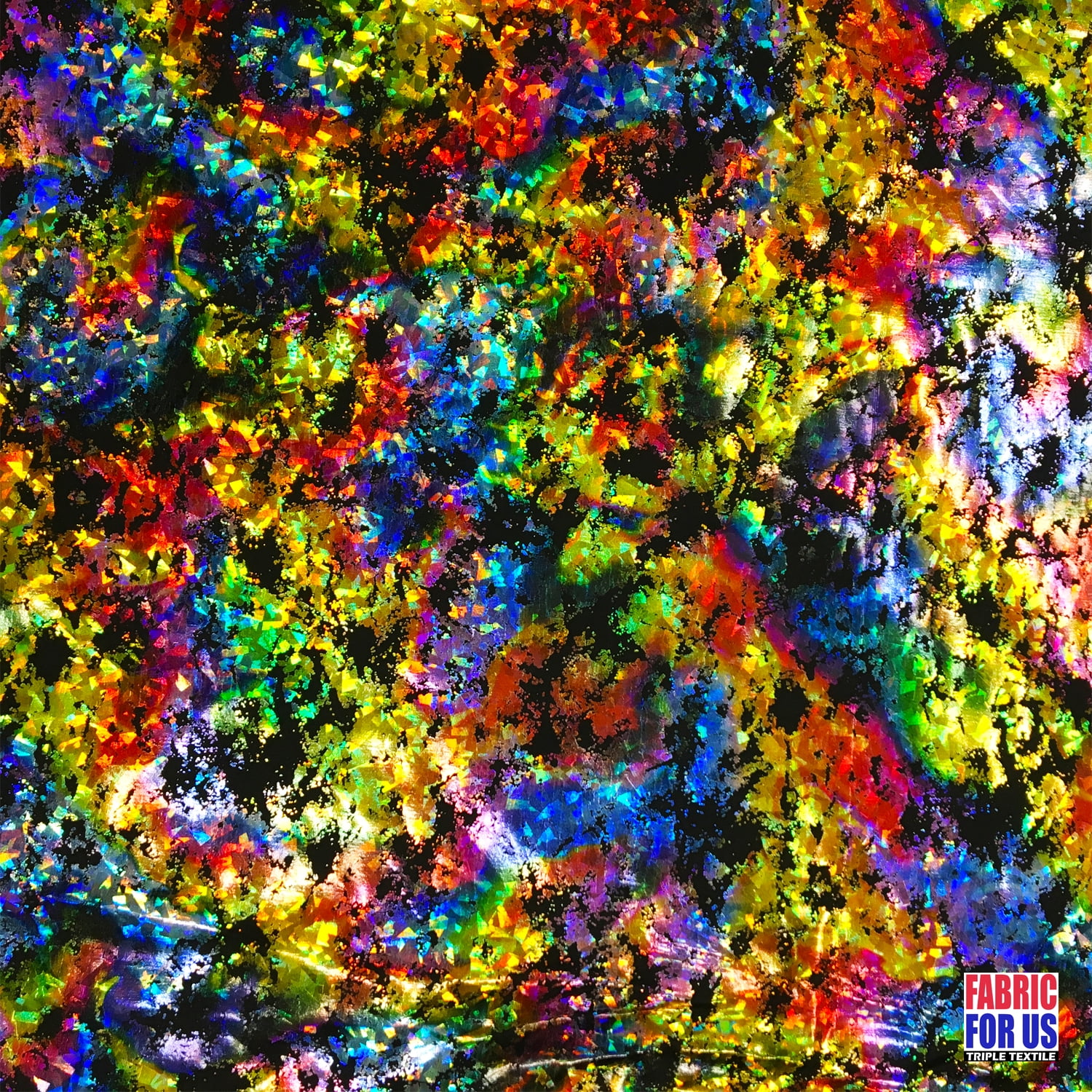 Holographic Shiny Reflective Graffiti Nylon-Spandex Stretch Fabric 57 ...
