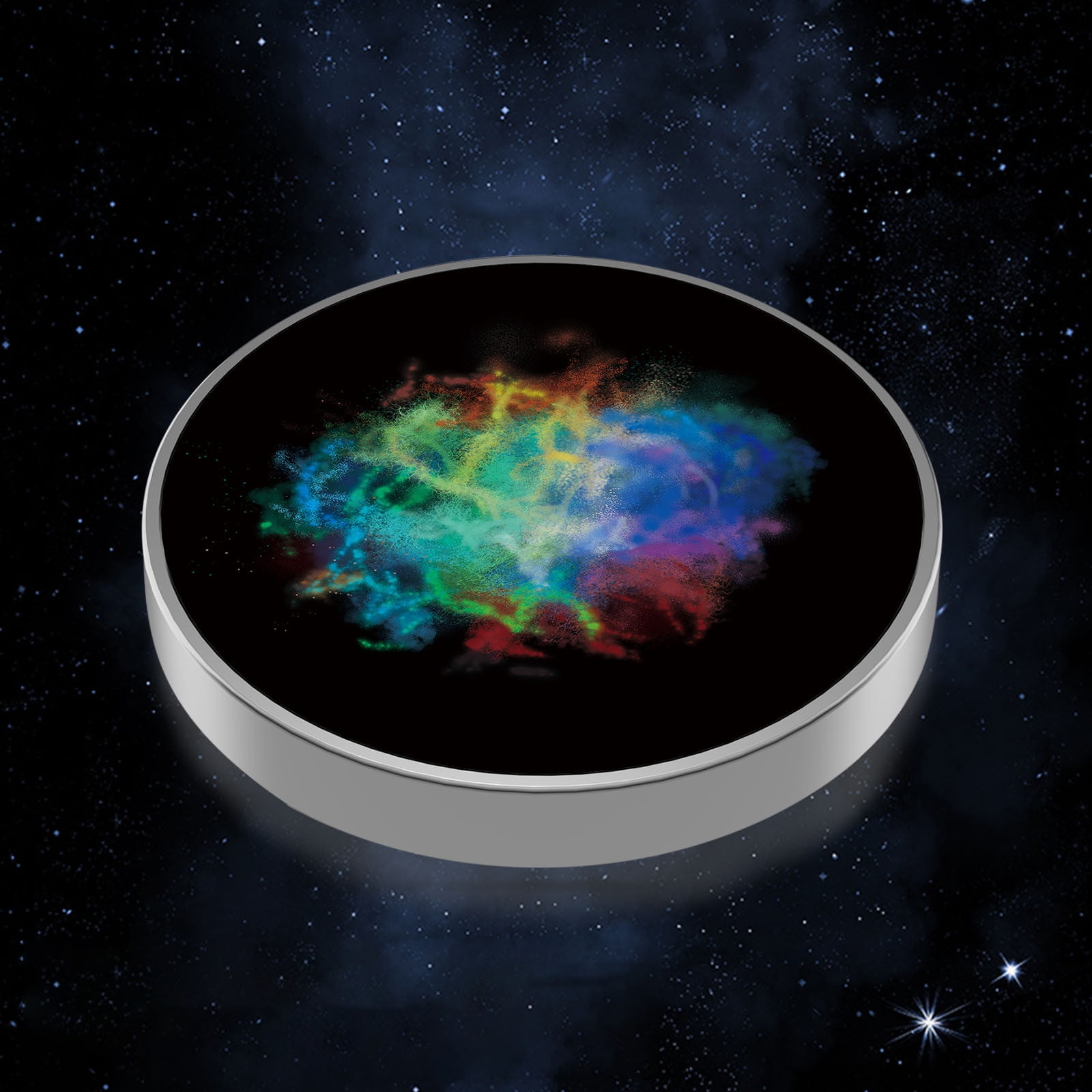 Holographic Space Spinning Coin – Galaxy Star Desk Toy, Stainless Steel ...