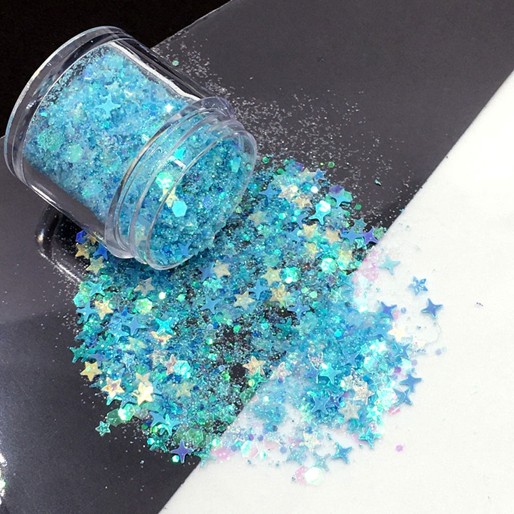 Holographic Sparkling Glitters Heart Star Mix Chunky Sequins DIY Resin ...