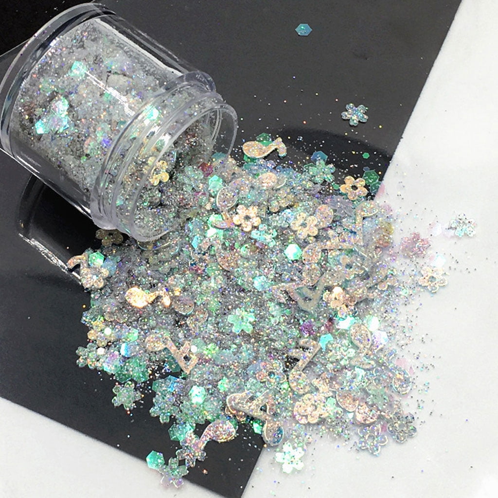 Holographic Sparkling Glitters Heart Star Mix Chunky Sequins DIY Resin ...