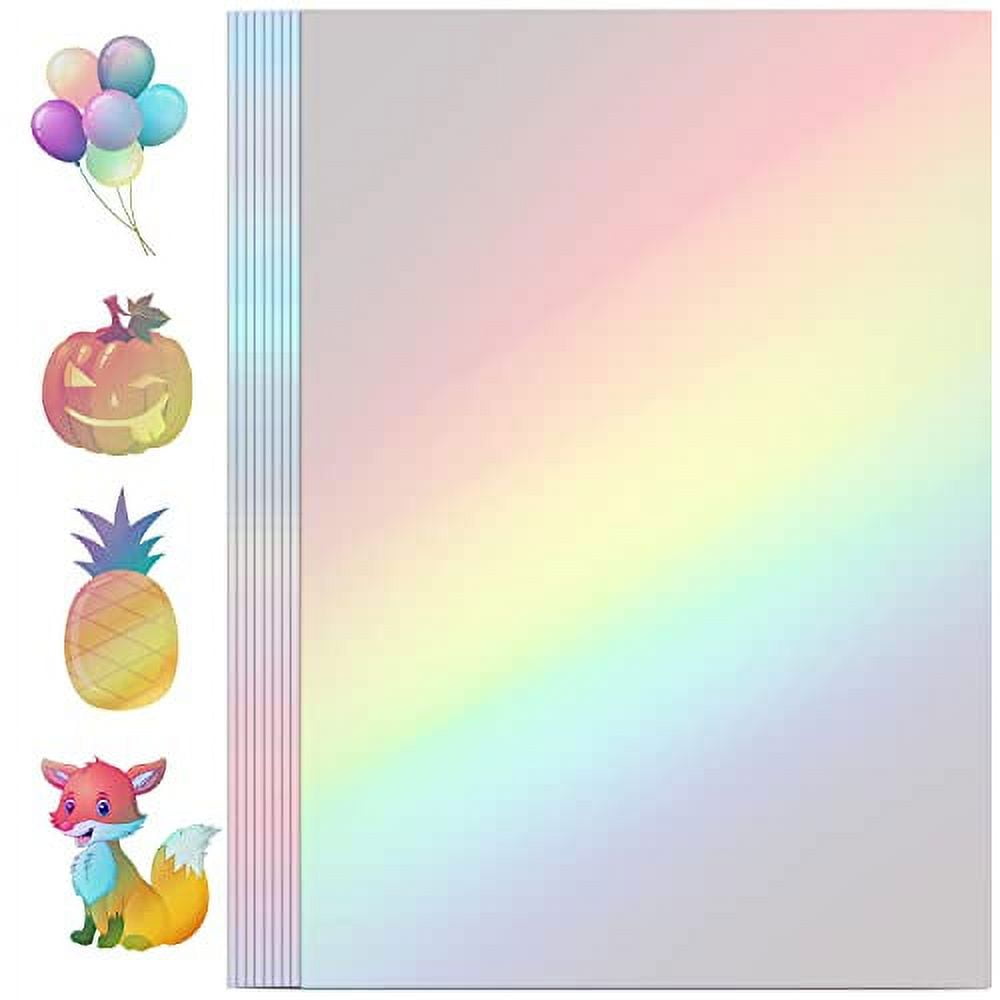 Holographic Sticker Paper, 24 Sheets Transparent Holographic Laminate ...