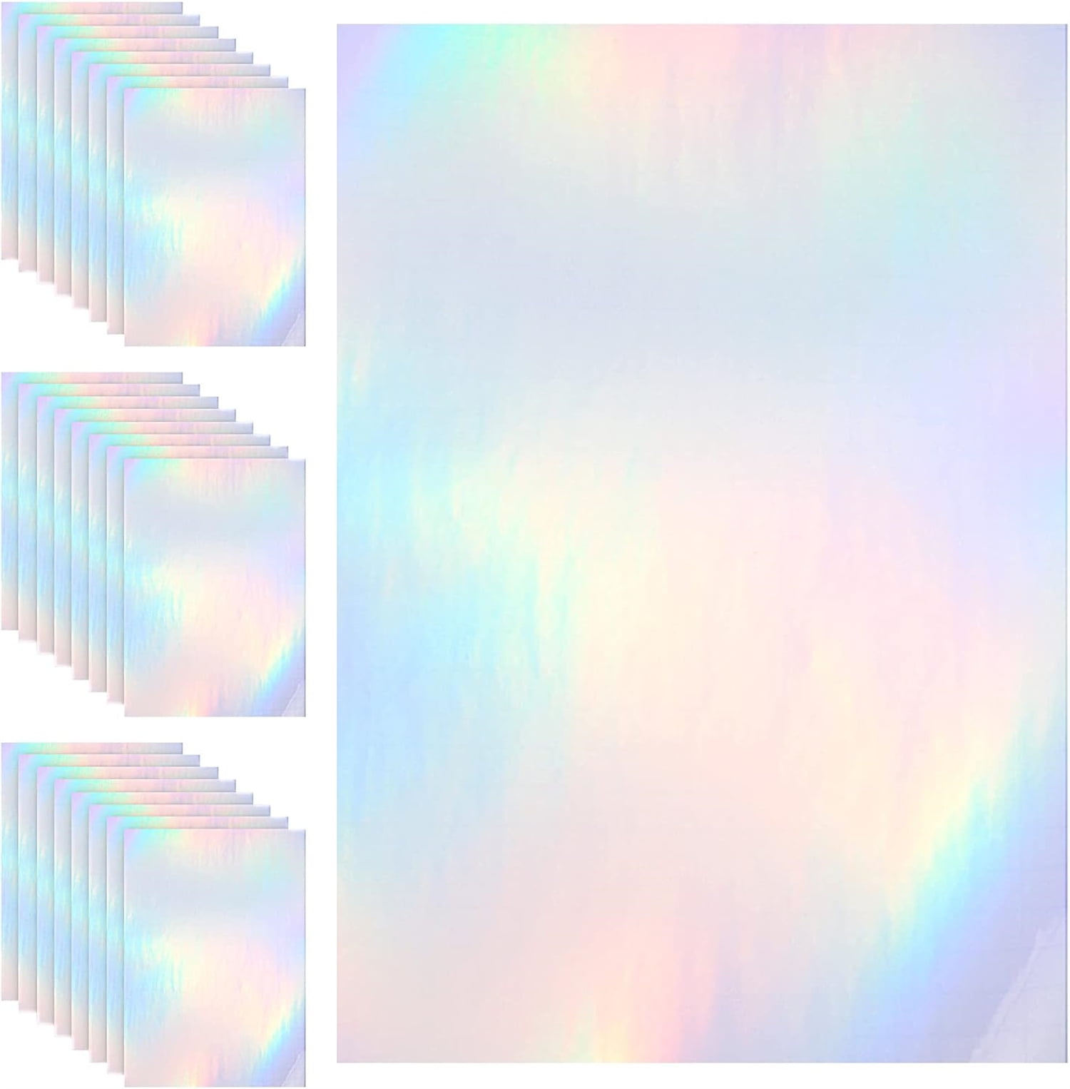 Holographic Sticker Paper,Bexikou 20 Sheets Transparent Holographic ...
