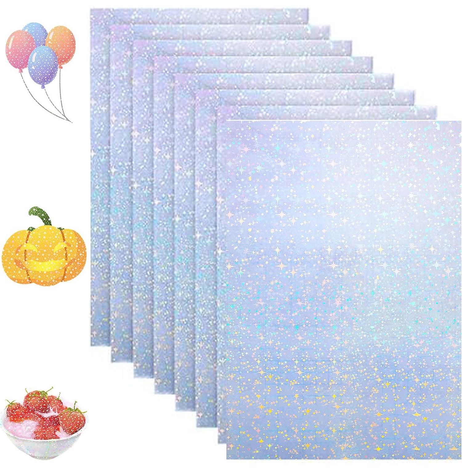 Holographic Sticker Paper,Bexikou 20 Sheets Holographic Vinyl Sheets ...